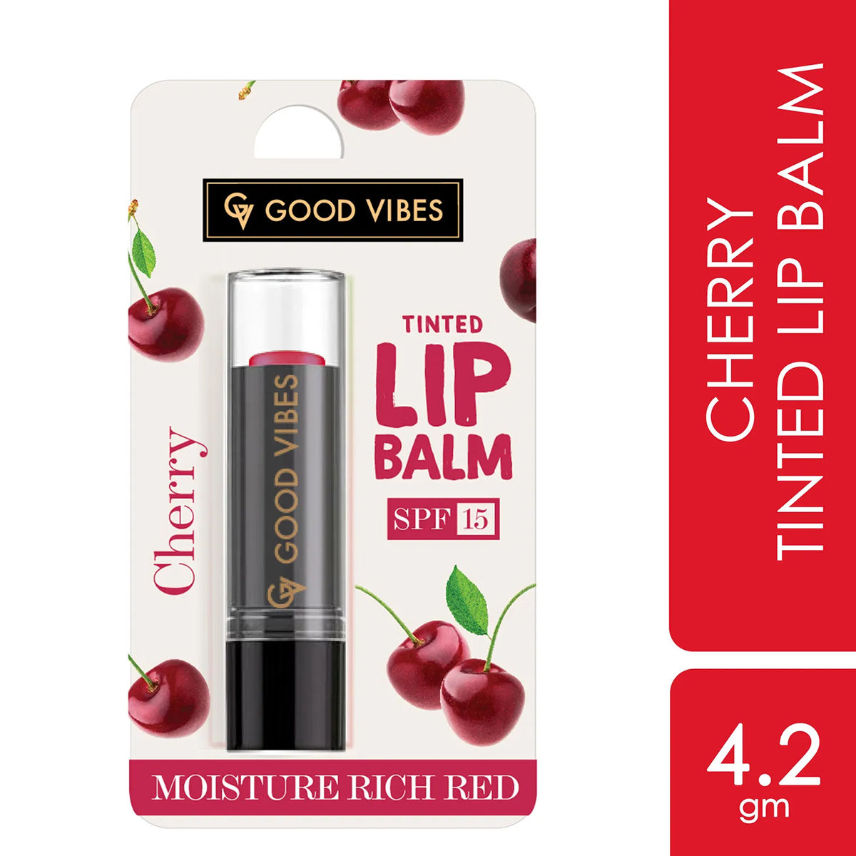 Good Vibes Cherry Moisture Rich Red SPF 15 Lip Balm, 4.2 gm Price, Uses ...