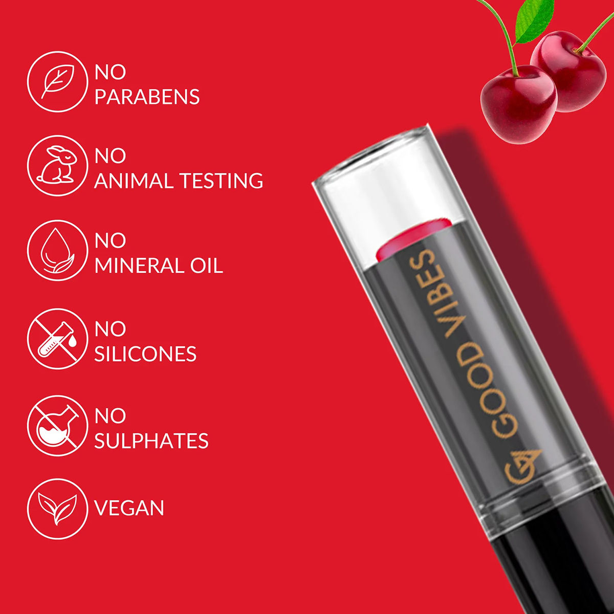 Good Vibes Cherry Moisture Rich Red SPF 15 Lip Balm, 4.2 gm Price, Uses ...