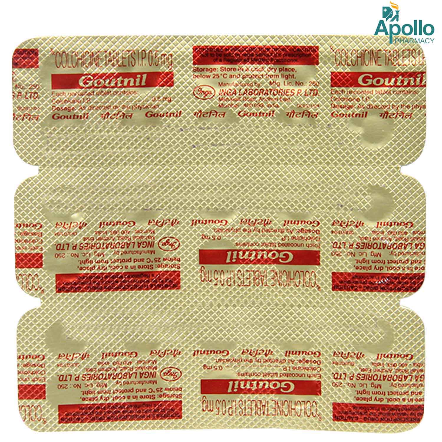 Goutnil Tablet 10's Price, Uses, Side Effects, Composition - Apollo ...