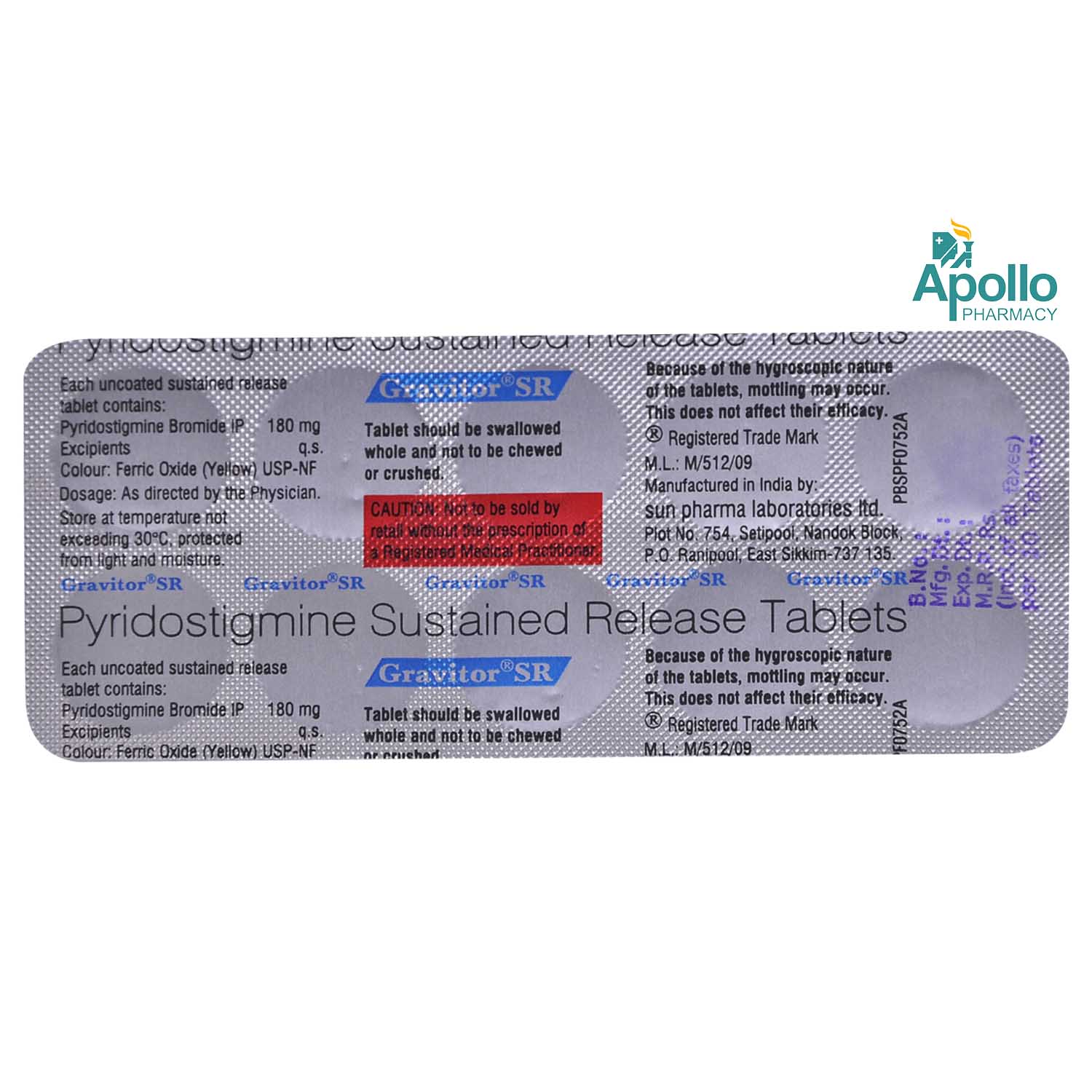 Gravitor SR Tablet 10's Price, Uses, Side Effects, Composition - Apollo ...