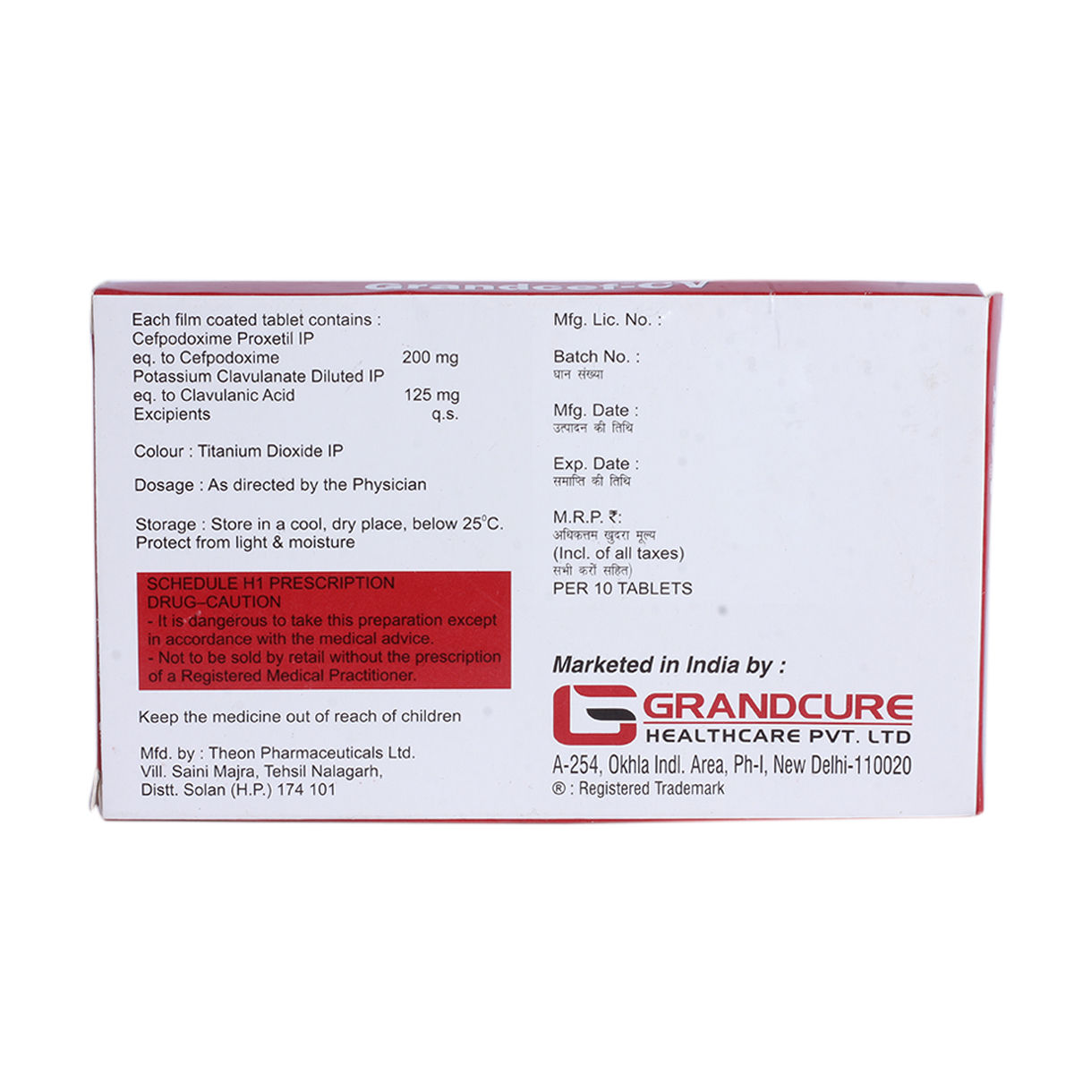 GRANDCEF CV TABLET Price, Uses, Side Effects, Composition - Apollo Pharmacy