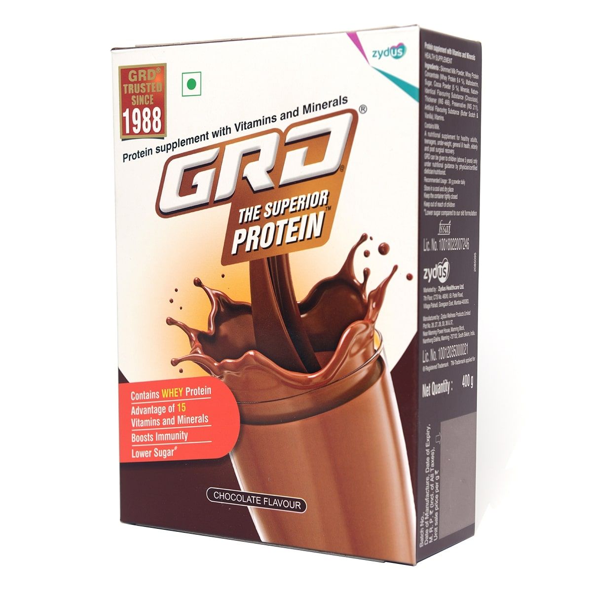 GRD Superior Whey Protein Chocolate Flavour Powder | Uses, Side Effects ...