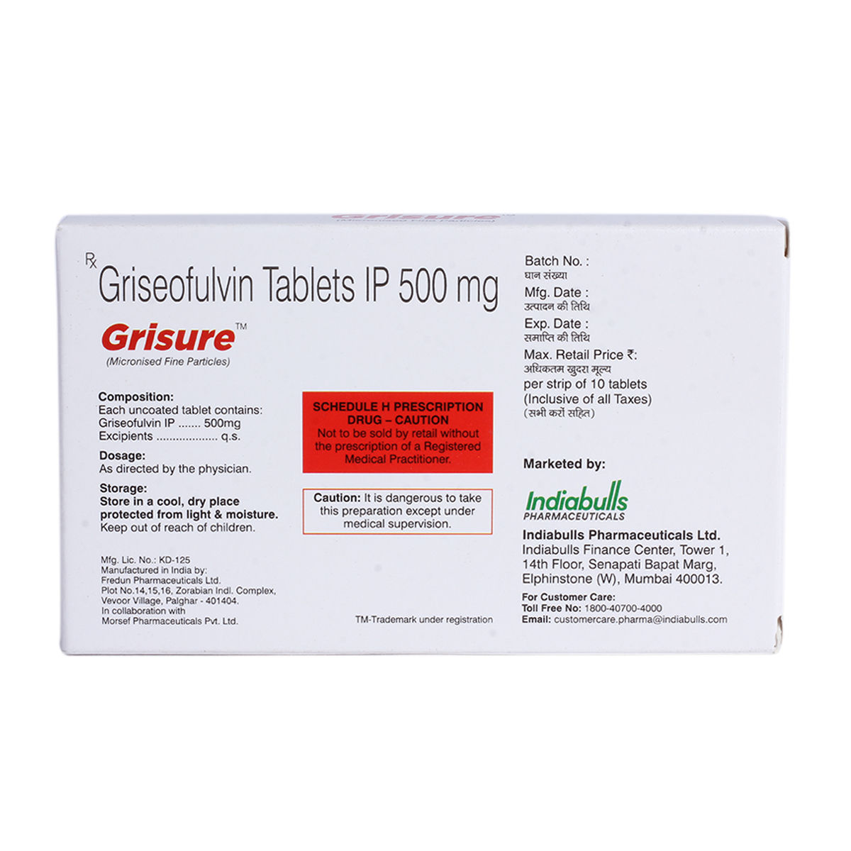 Grisure 500mg Tablet 10's Price, Uses, Side Effects, Composition ...
