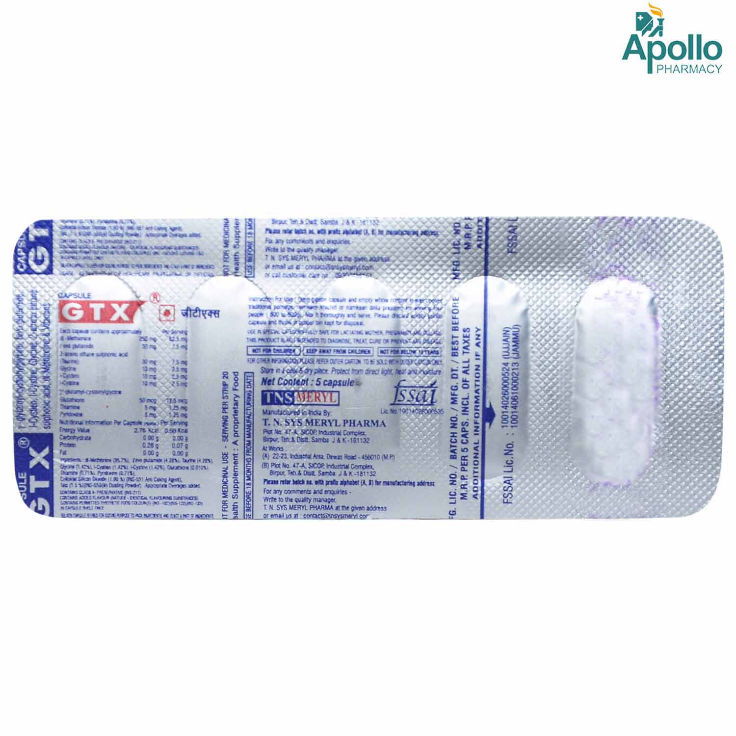 GTX TABLET 10'S Price, Uses, Side Effects, Composition - Apollo Pharmacy