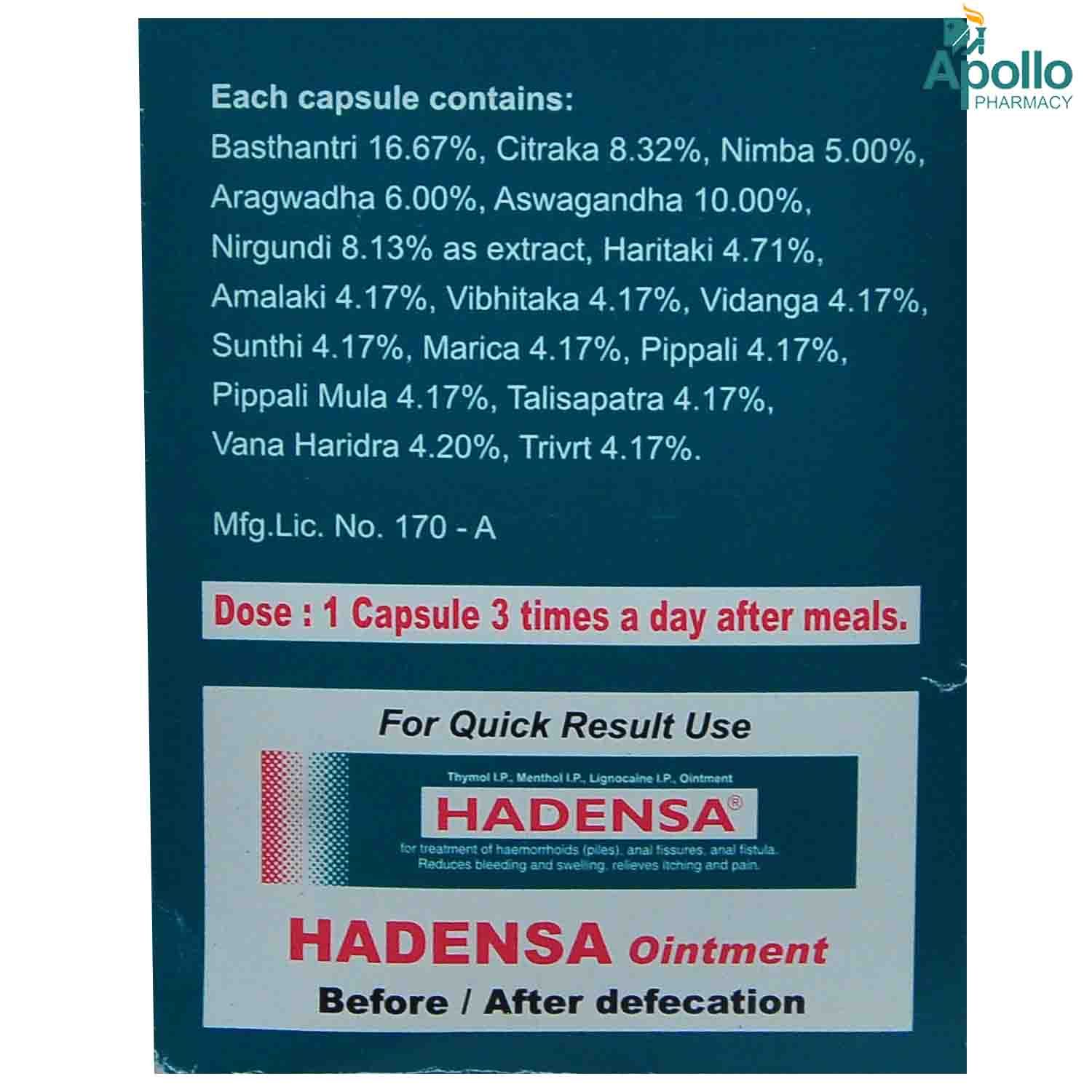 Hadensa Capsule 10's Price, Uses, Side Effects, Composition - Apollo ...