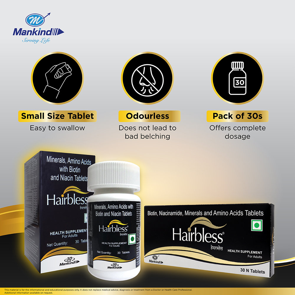 Hairbless Tablet 30's | Uses, Side Effects, Price | Apollo Pharmacy