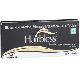 Buy Hairbless Adults Tablet 15 | with Biotin and Niacin | Gluten Free ...