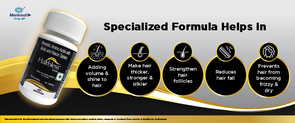 Hairbless Tablet 30's | Uses, Side Effects, Price | Apollo Pharmacy