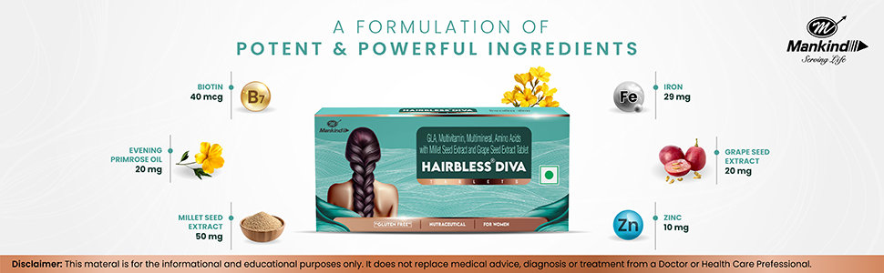 Buy Hairbless Diva Women Tablet 30's | 19 Minutes Delivery | Apollo ...