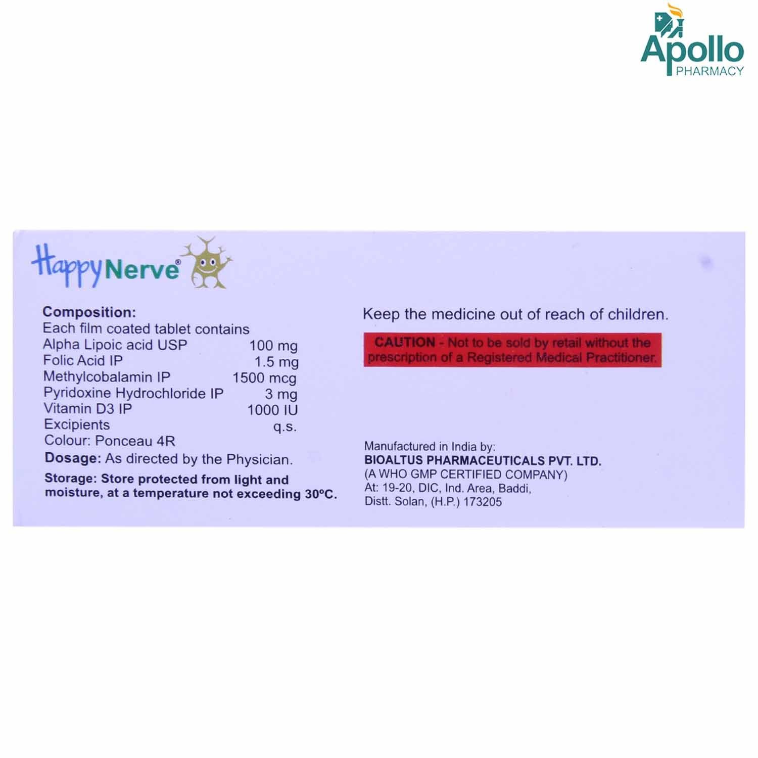 Happynerve Tablet 10's Price, Uses, Side Effects, Composition - Apollo ...