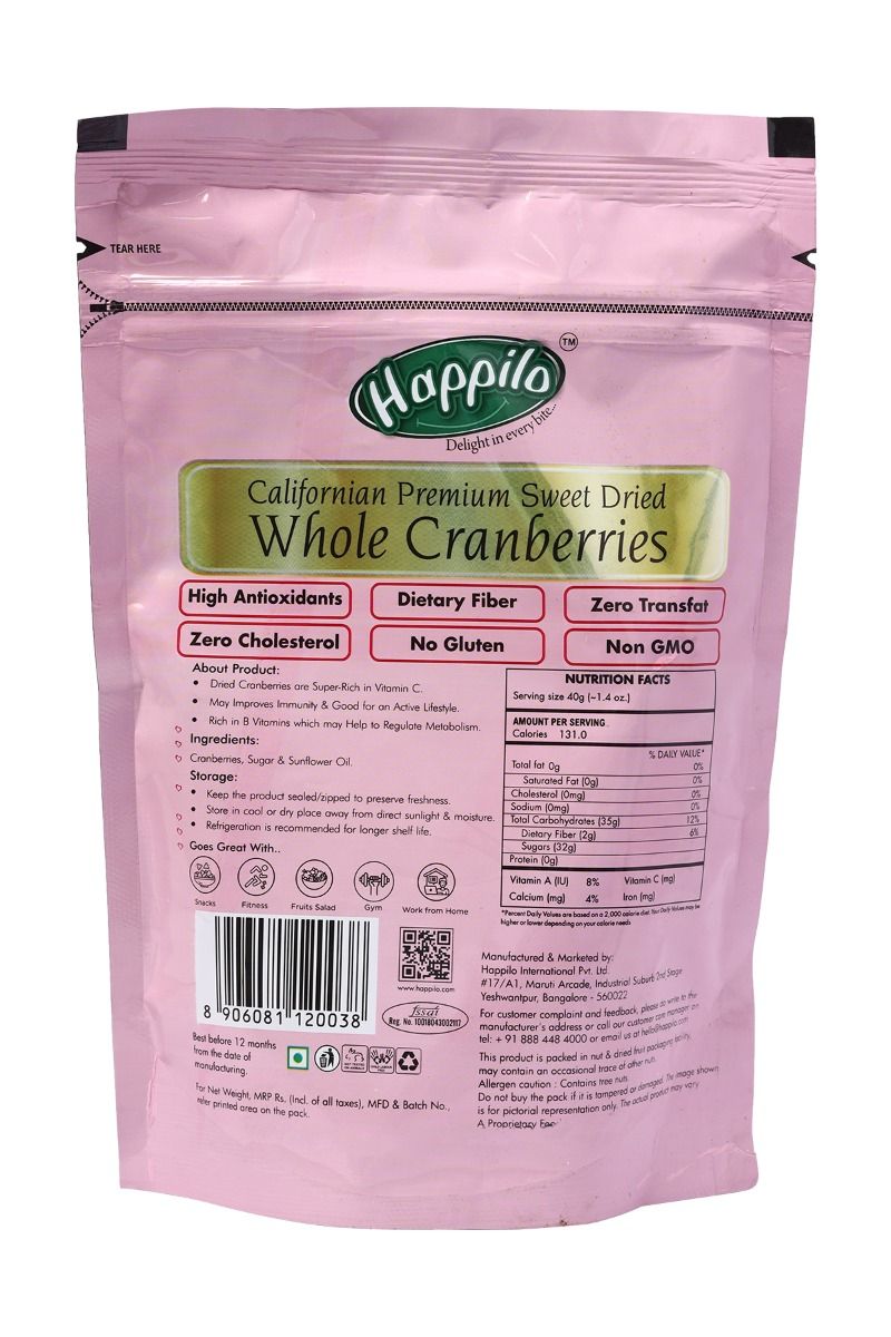 Happilo Premium American Whole Blueberry Cranberry Duet, 200 gm Price ...
