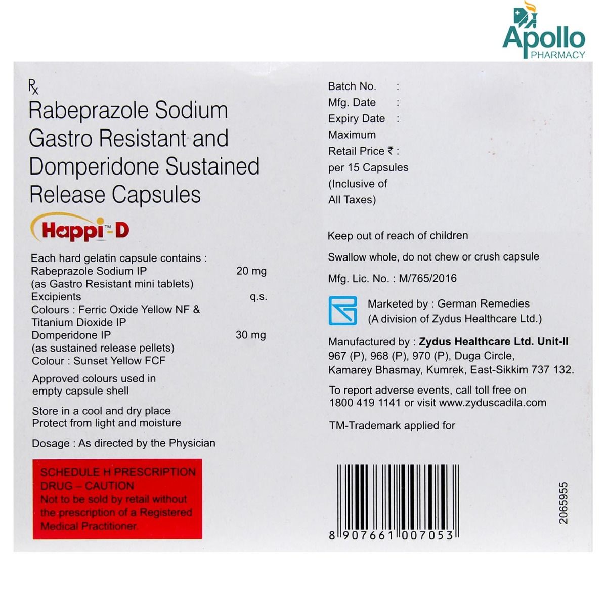 Happi D Capsule 15's Price, Uses, Side Effects, Composition - Apollo ...