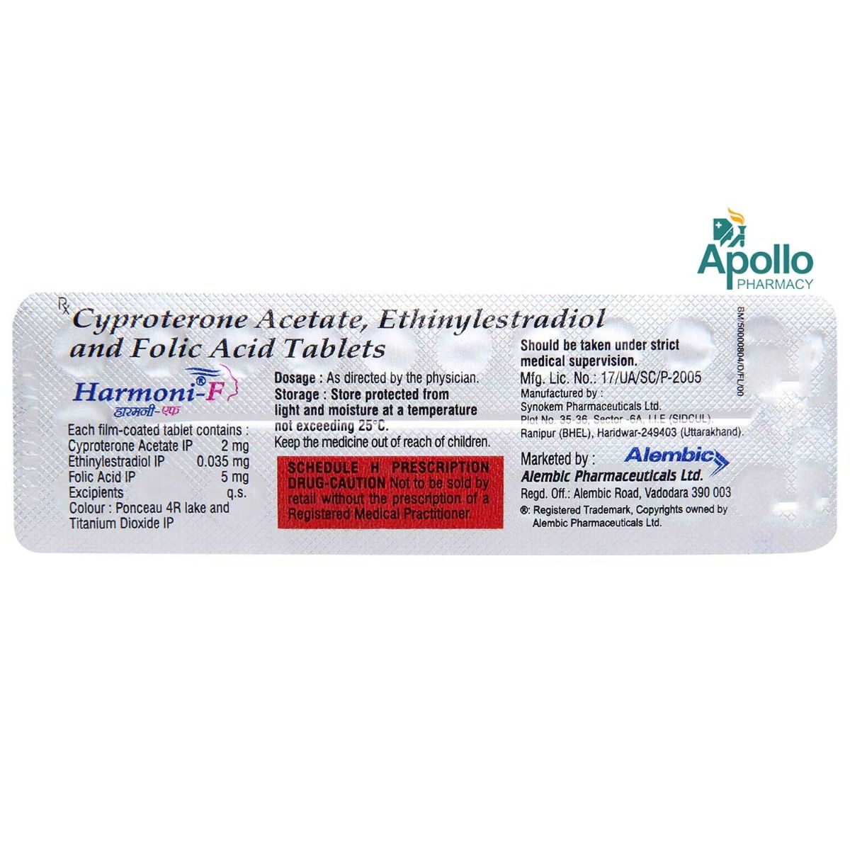 Harmoni F Tablet | Uses, Side Effects, Price | Apollo Pharmacy