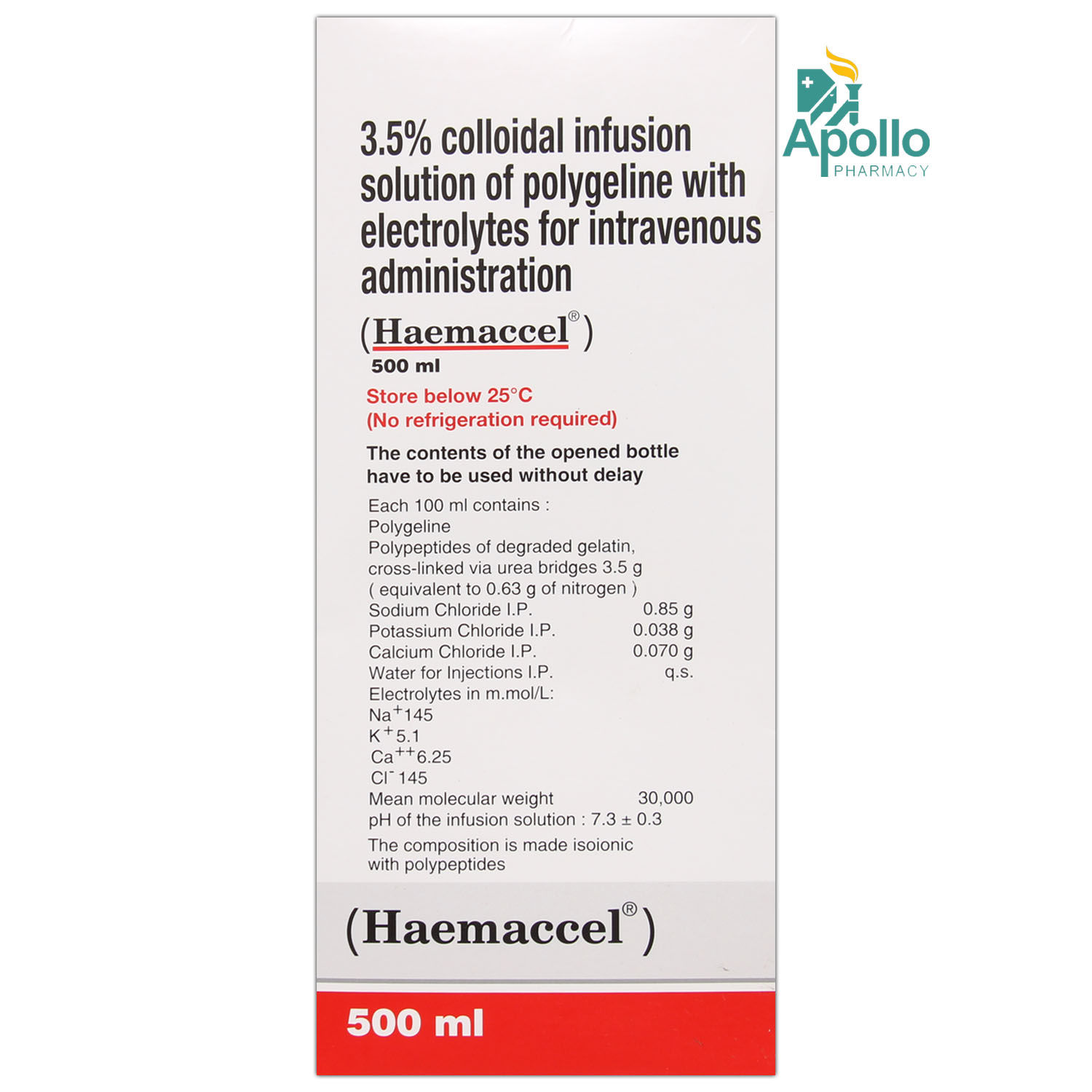 Haemaccel Infusion 500 ml Price, Uses, Side Effects, Composition ...
