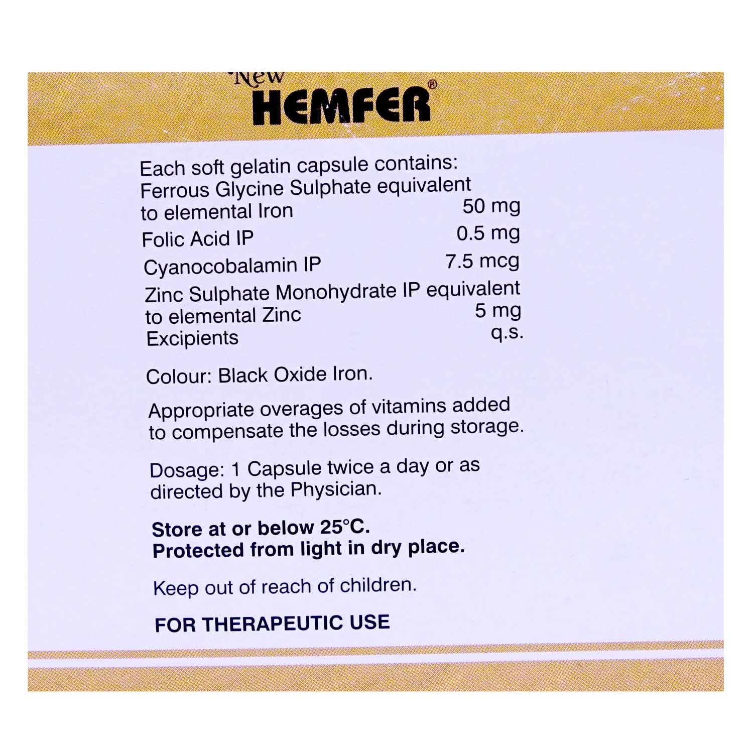 Hemfer Capsule | Uses, Side Effects, Price | Apollo Pharmacy