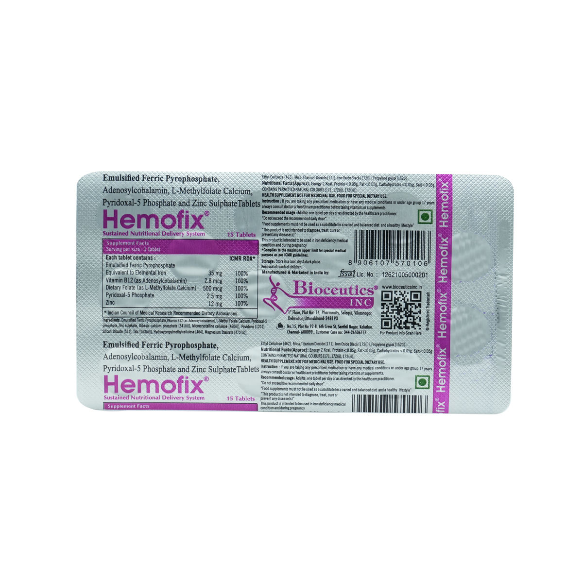 Hemofix Tablet 15's Price, Uses, Side Effects, Composition - Apollo ...