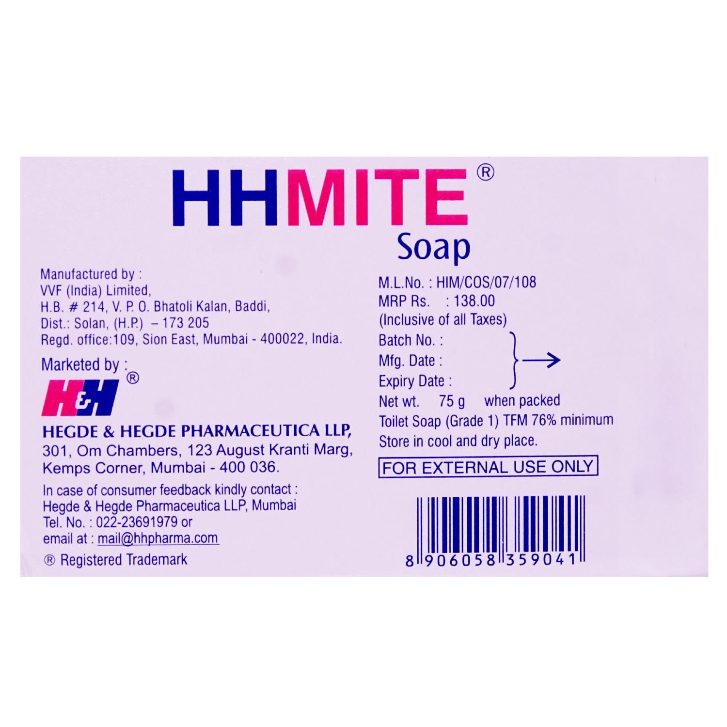 HHMite Soap 75 gm Price, Uses, Side Effects, Composition - Apollo Pharmacy