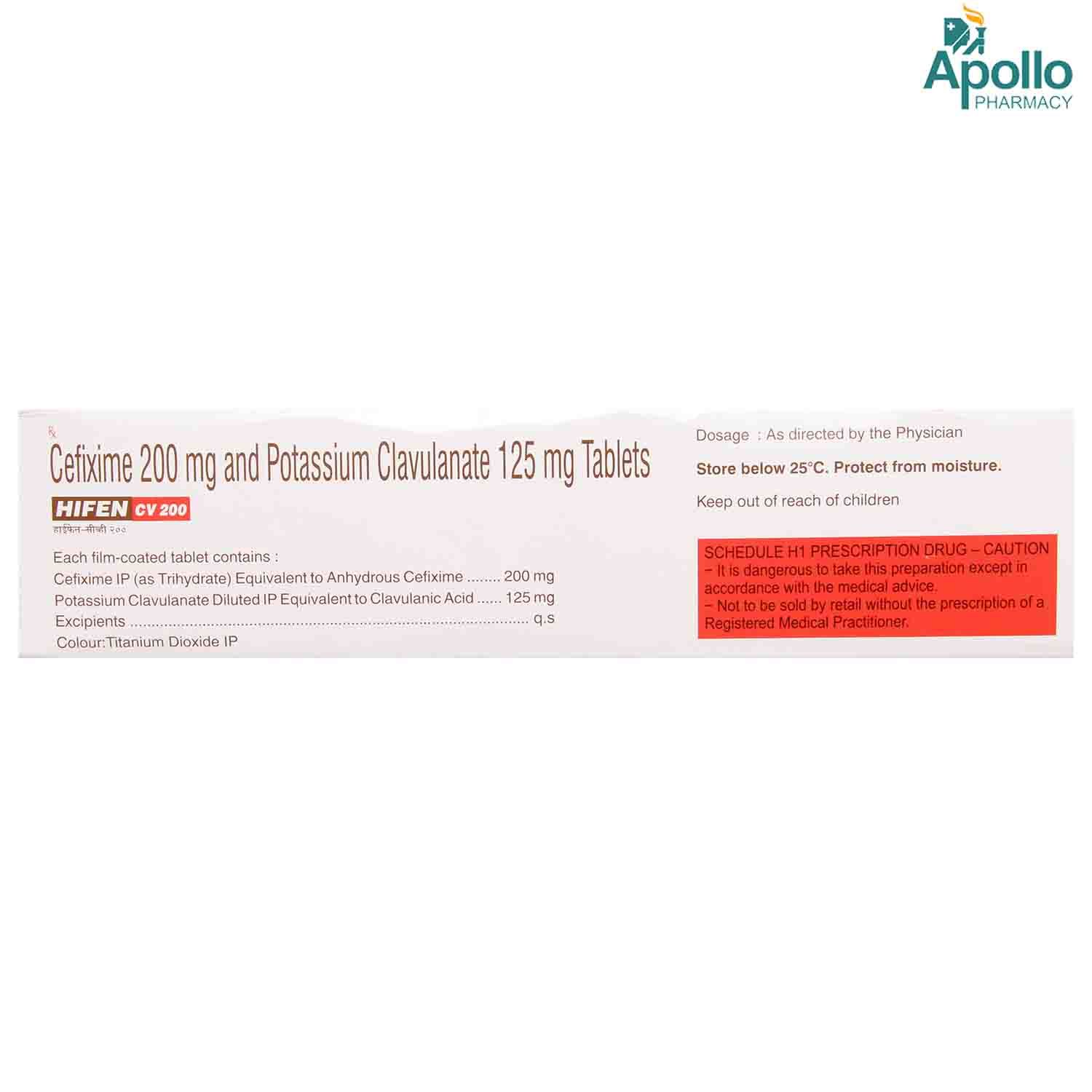 Hifen CV 200 mg Tablet 10's Price, Uses, Side Effects, Composition ...