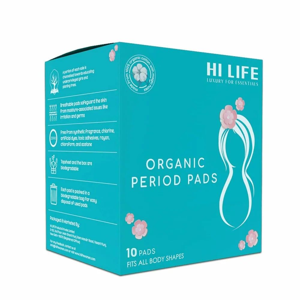 Buy Hi Life Organic Period Pads, 10 Count | 19 Minutes Delivery ...