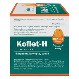 Buy Himalaya Koflet-H Orange Flavour Lozenges, 6 Count | 19 Minutes ...