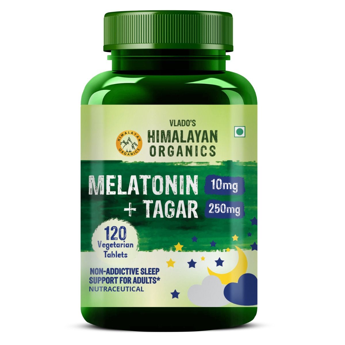Buy Vlado's Himalayan Organics Melatonin 10mg+Tagar 250mg, 120 Tablets ...