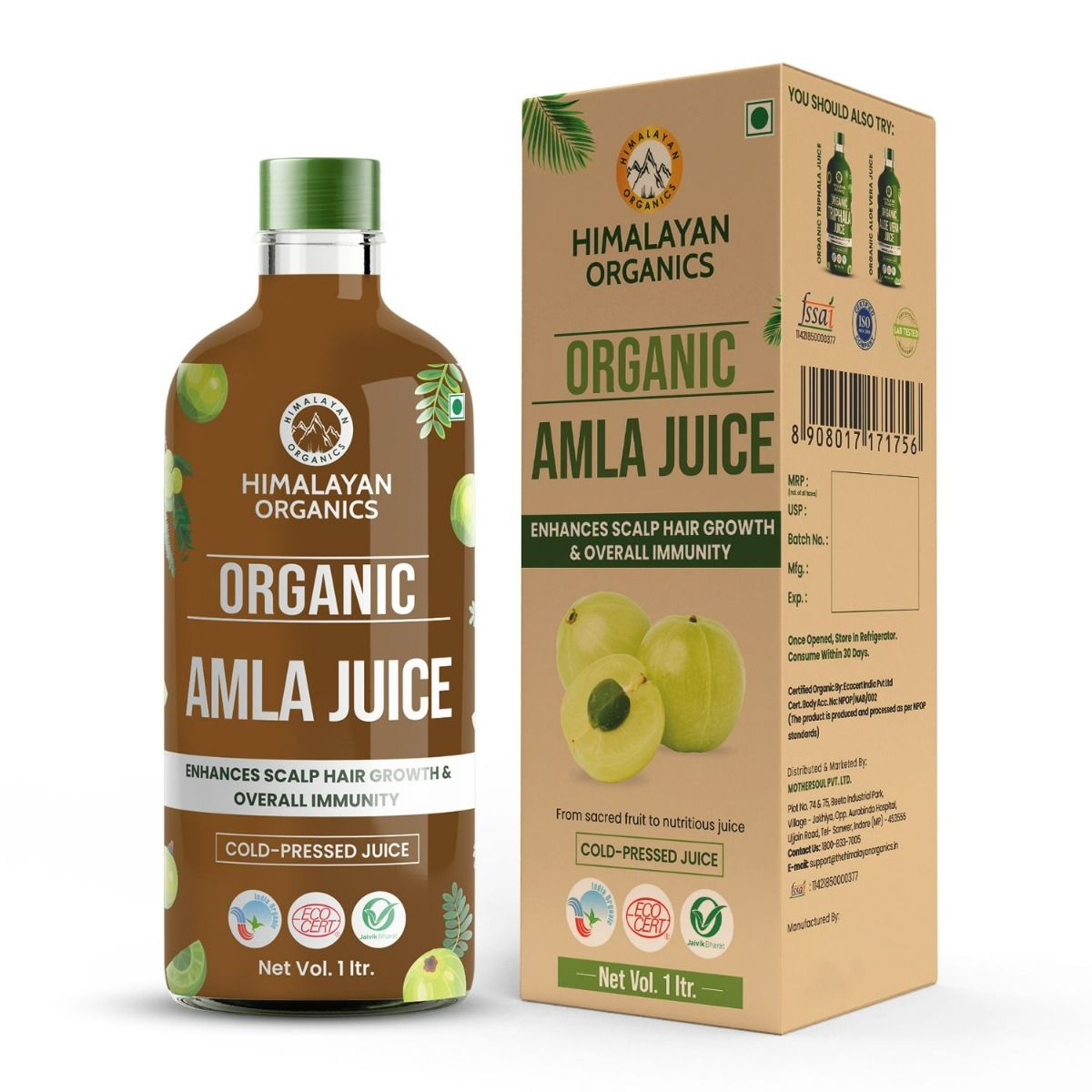 Buy Vlado's Himalayan Organics Organic Amla Juice, 1 Litre | 19 Minutes ...