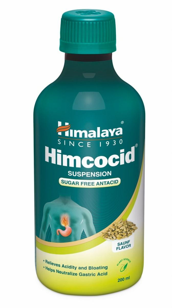 Buy Himalaya Himcocid Sugar Free Antacid Saunf Flavour Suspension, 200 ...