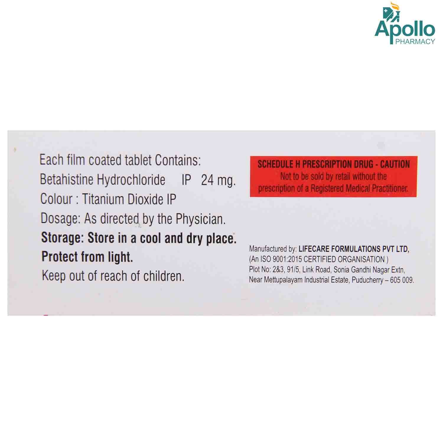 Hitvert 24mg Tablet 10's Price, Uses, Side Effects, Composition ...