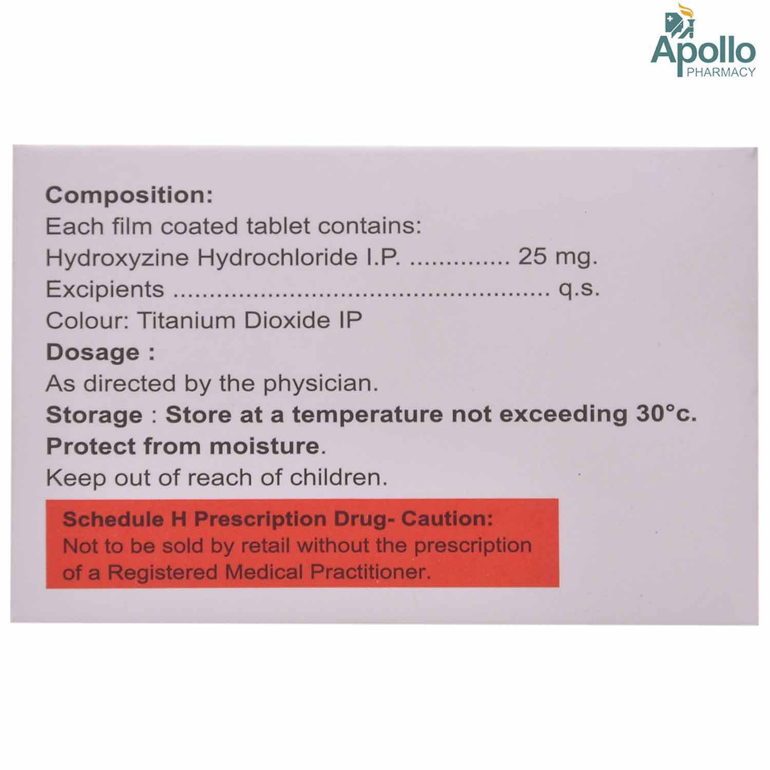 HIZET 25MG TABLET Price, Uses, Side Effects, Composition - Apollo Pharmacy