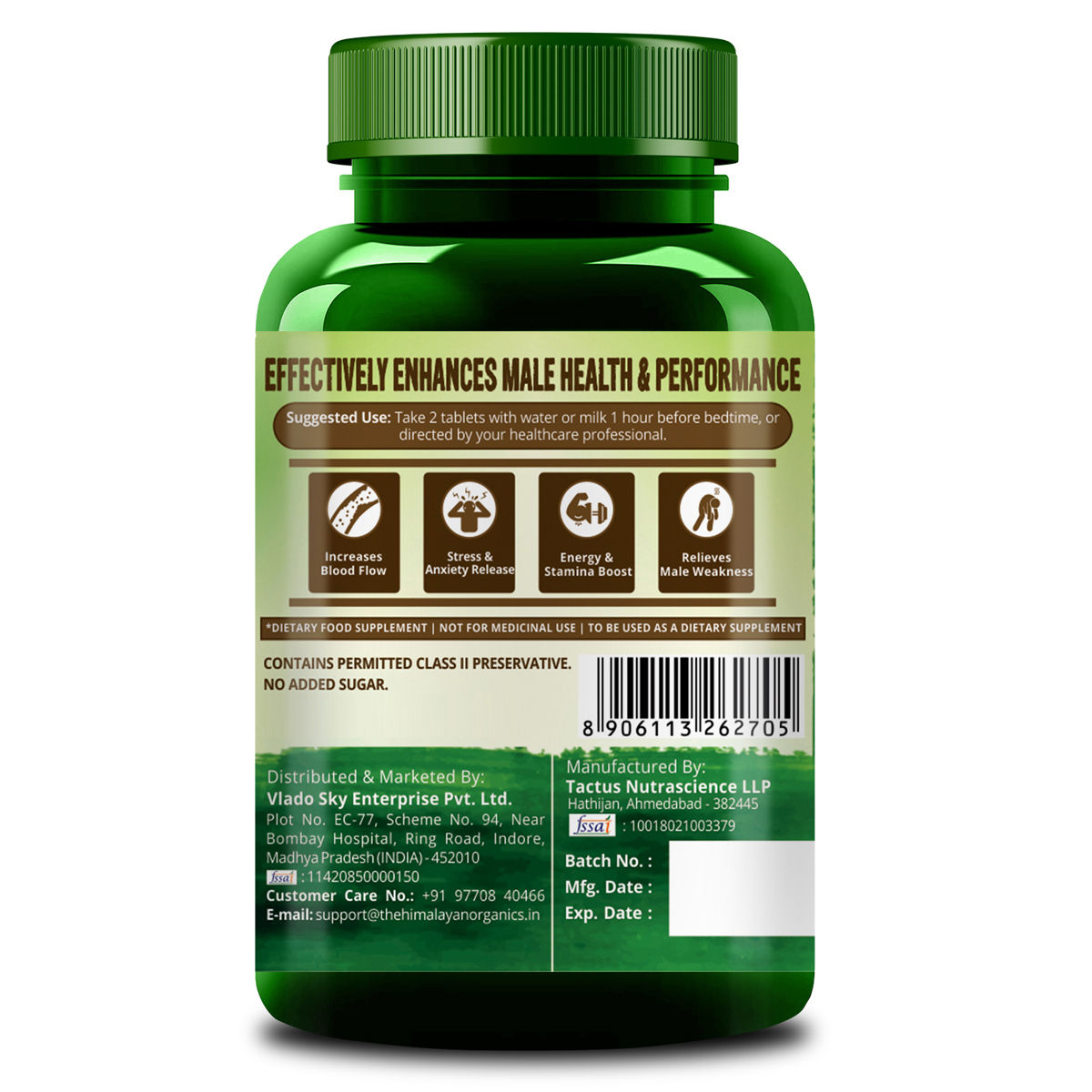 Buy Vlado's Himalayan Organics Male Vigor, 60 Tablets | 19 Minutes ...