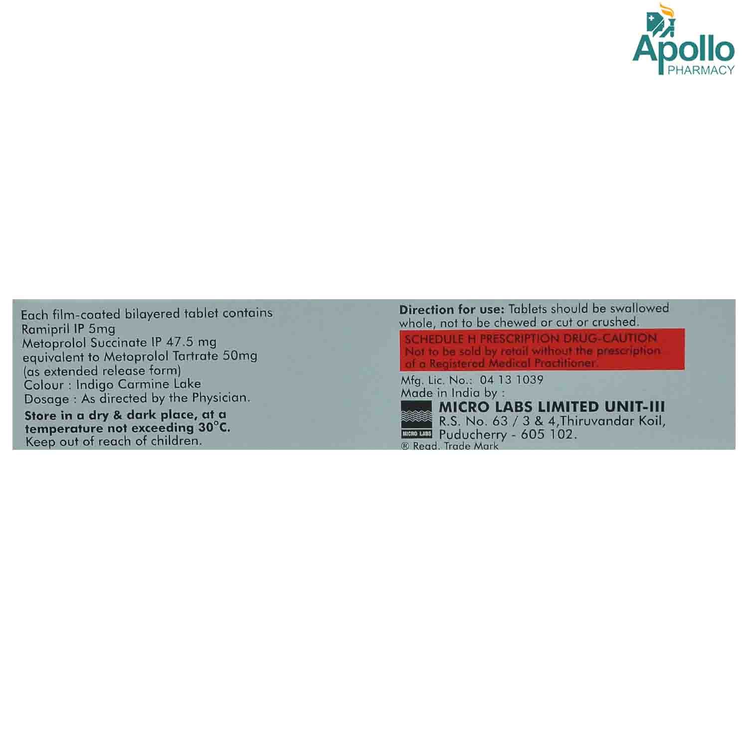 Hopace-MT 50 Tablet 7's Price, Uses, Side Effects, Composition - Apollo ...