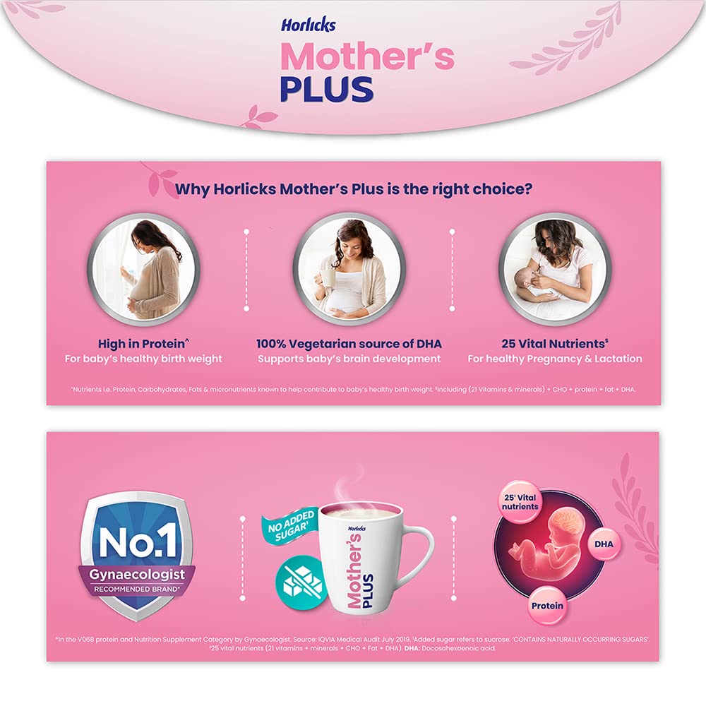 Horlicks Mother's Plus Vanilla Flavour Nutrition Drink Powder, 400 gm ...