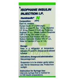 Huminsulin N (NPH) 100IU/ml Injection | Uses, Side Effects, Price ...