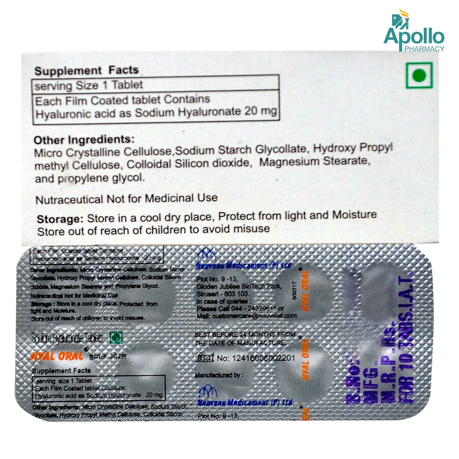 Hyal Oral Tablet 10's Price, Uses, Side Effects, Composition - Apollo ...
