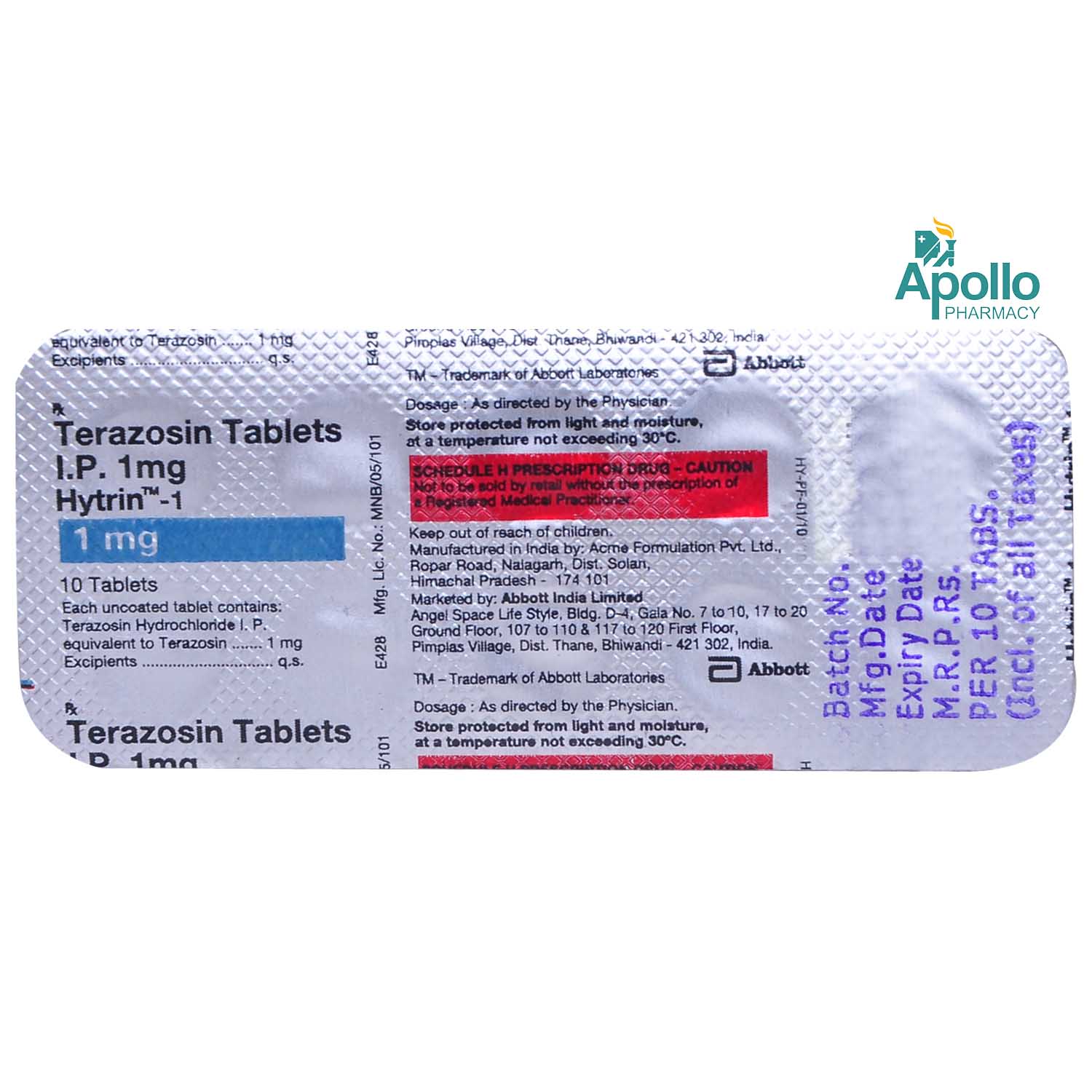 Hytrin-1 Tablet | Uses, Side Effects, Price | Apollo Pharmacy