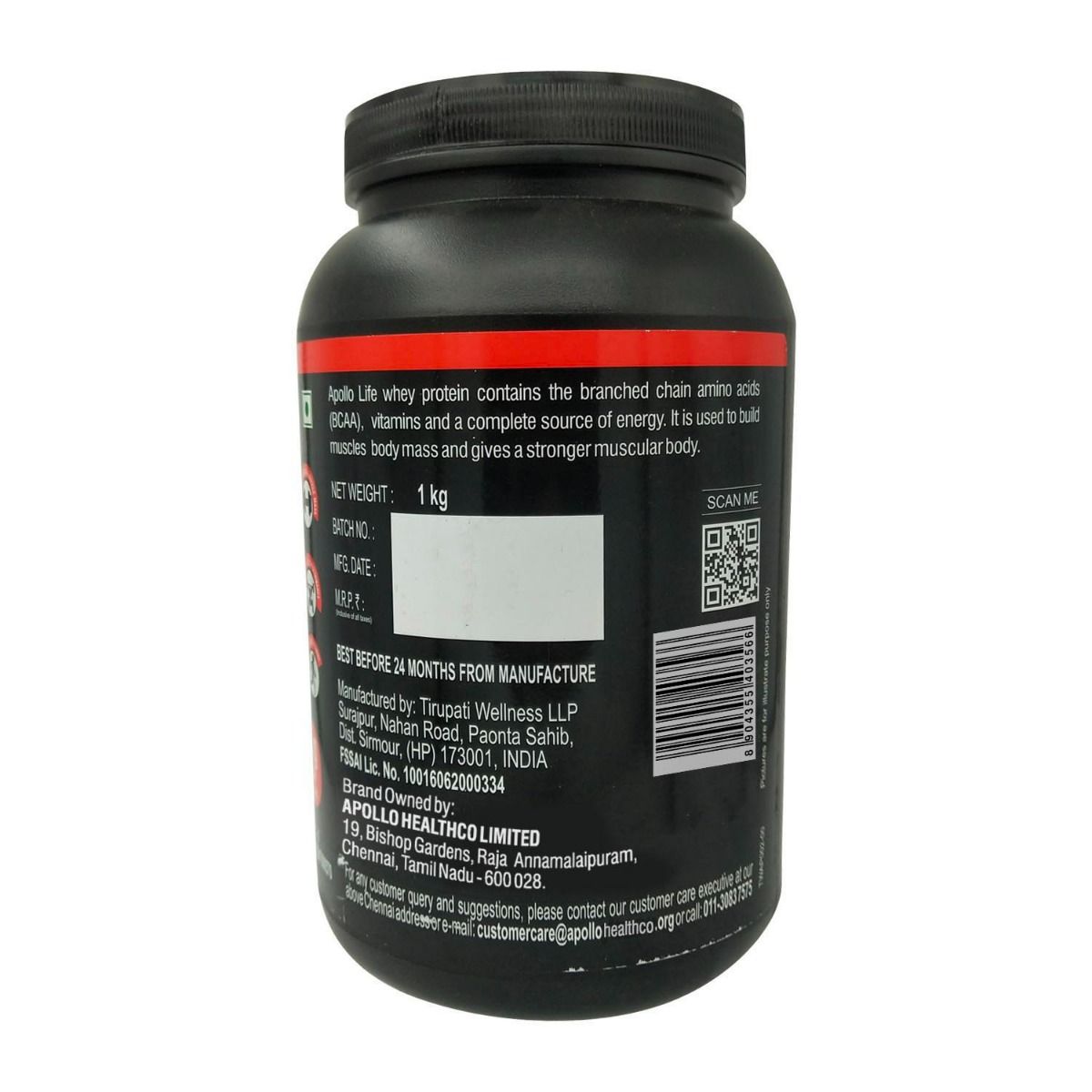 Buy Apollo Life Whey Protein Chocolate Flavour Powder, 1 Kg | 19 ...