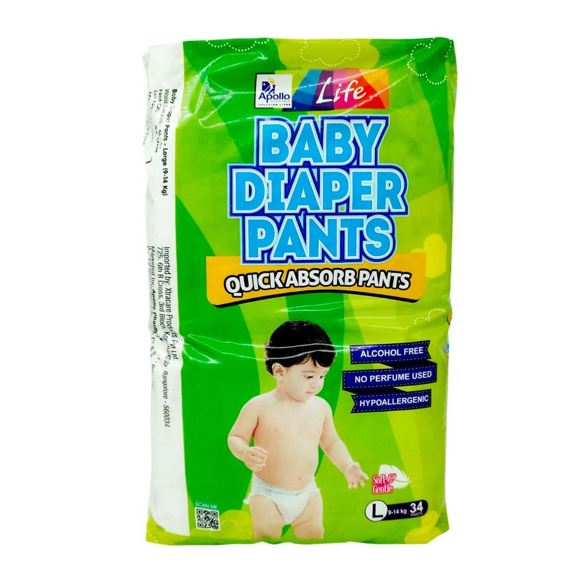 Apollo Life Baby Diaper Pants Large, 34 Count Price, Uses, Side Effects ...
