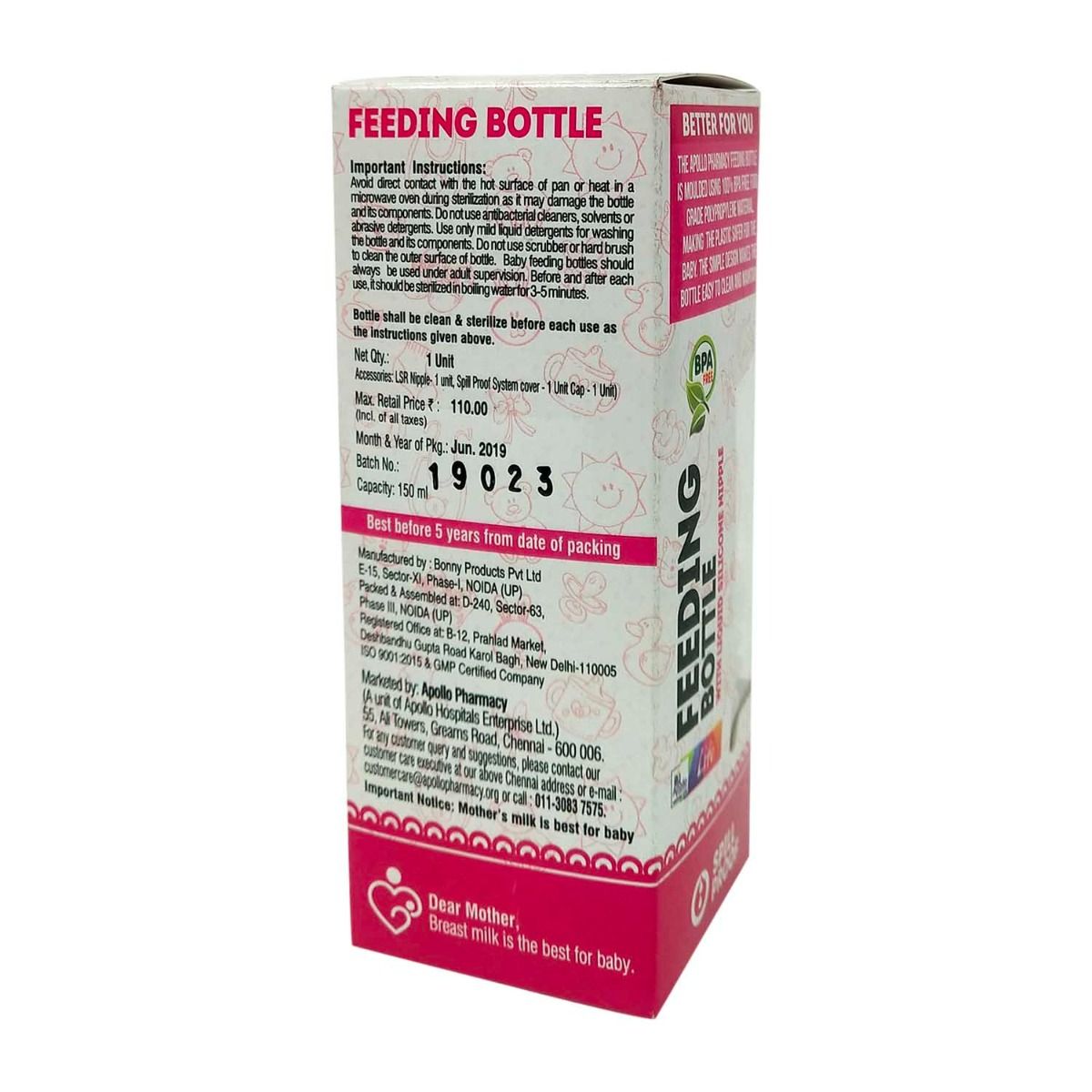 Apollo Life Feeding Bottle, 150 ml Price, Uses, Side Effects ...