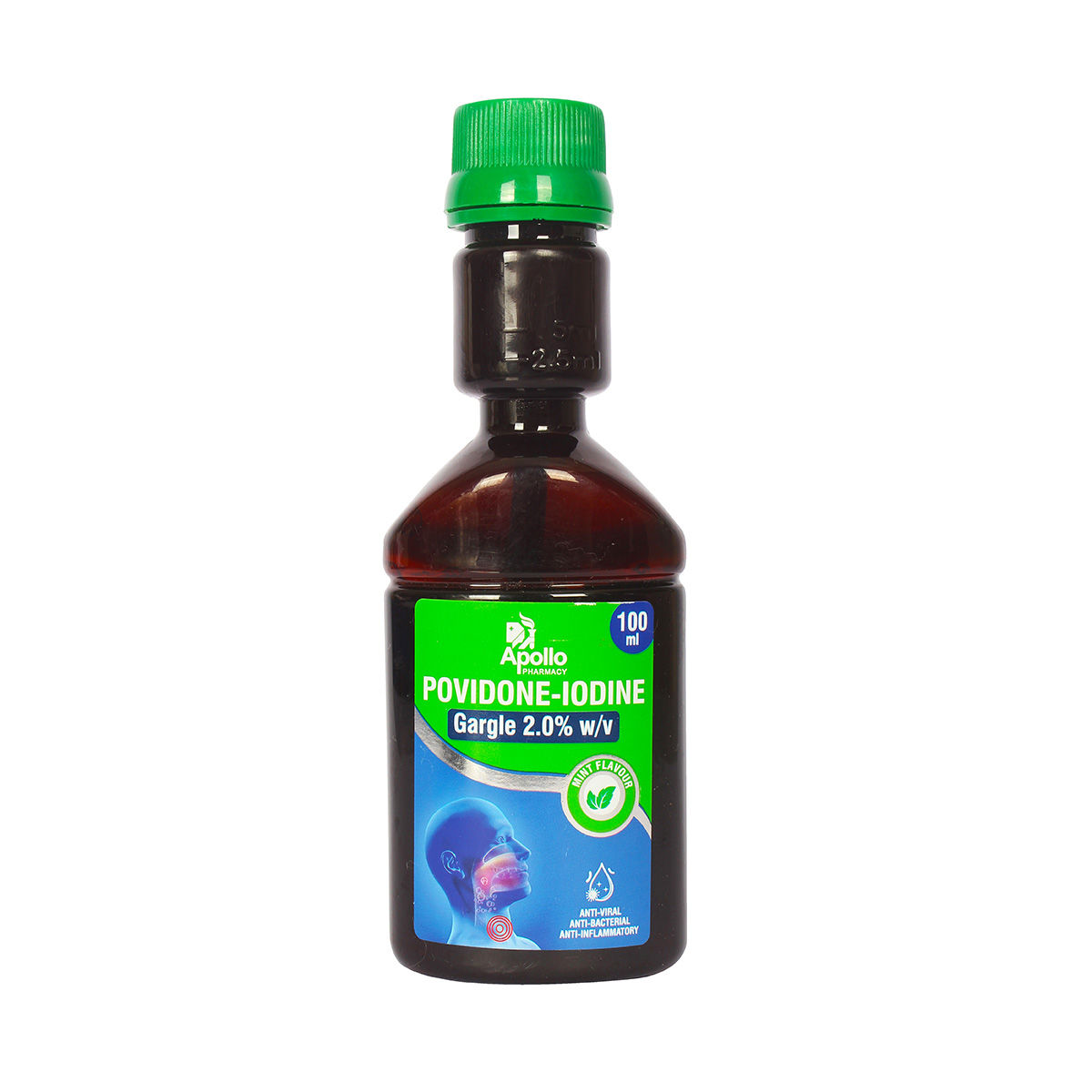Apollo Pharmacy Povidone Iodine 2% W/V Gargle, 100 ml Price, Uses, Side ...