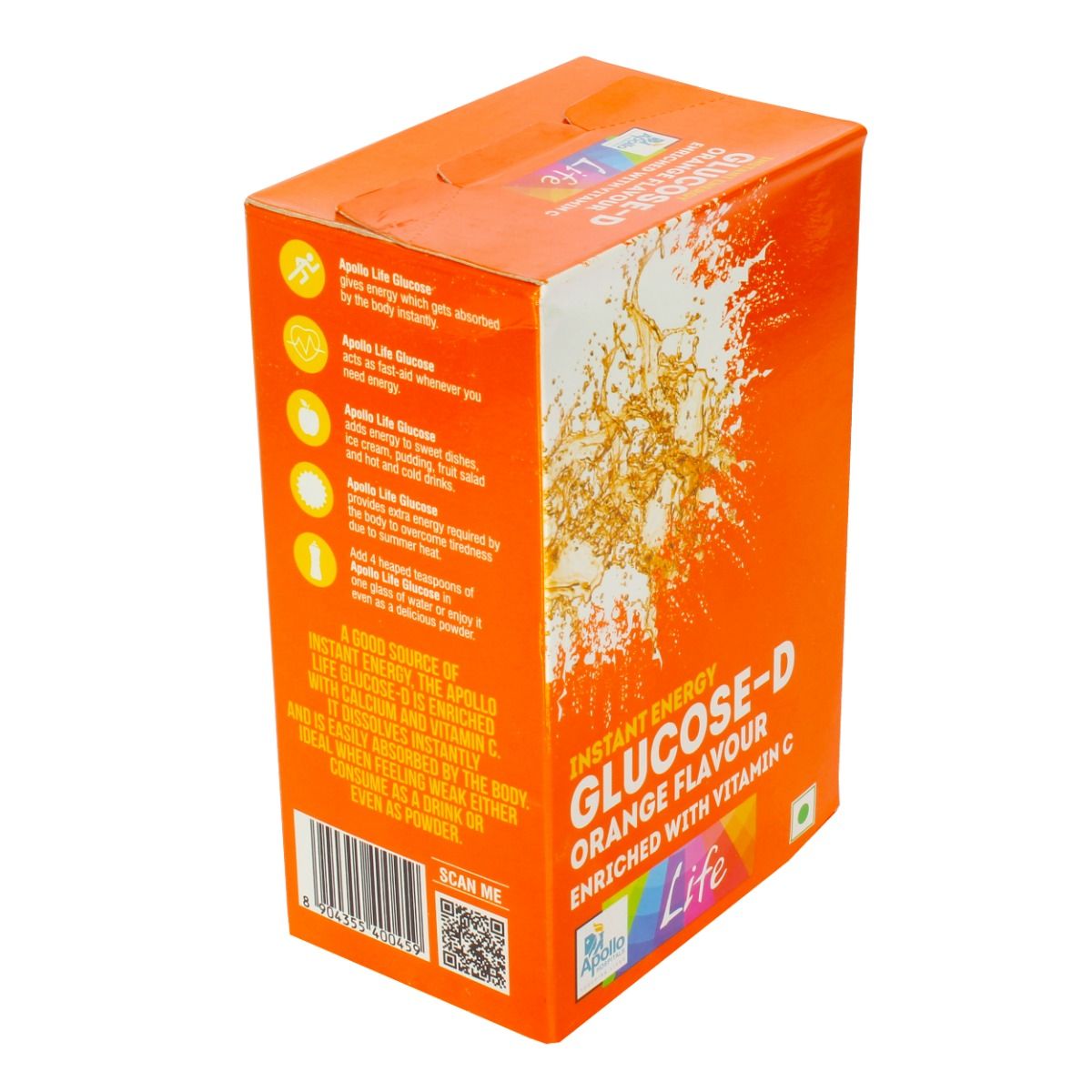 Apollo Life Glucose-D Instant Energy Orange Flavour Drink, 500 gm Price ...