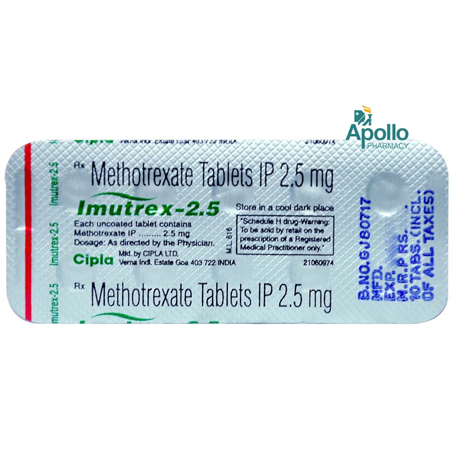 Imutrex 2.5 Tablet 10's Price, Uses, Side Effects, Composition - Apollo ...