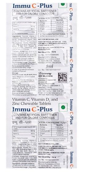 Immu C-Plus Chewable Tablet | Uses, Side Effects, Price | Apollo Pharmacy