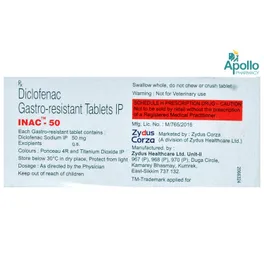 Inac-50 Tablet | Uses, Side Effects, Price | Apollo Pharmacy