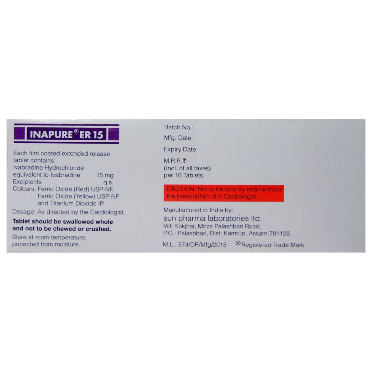 Inapure ER 15 mg Tablet 10's Price, Uses, Side Effects, Composition ...