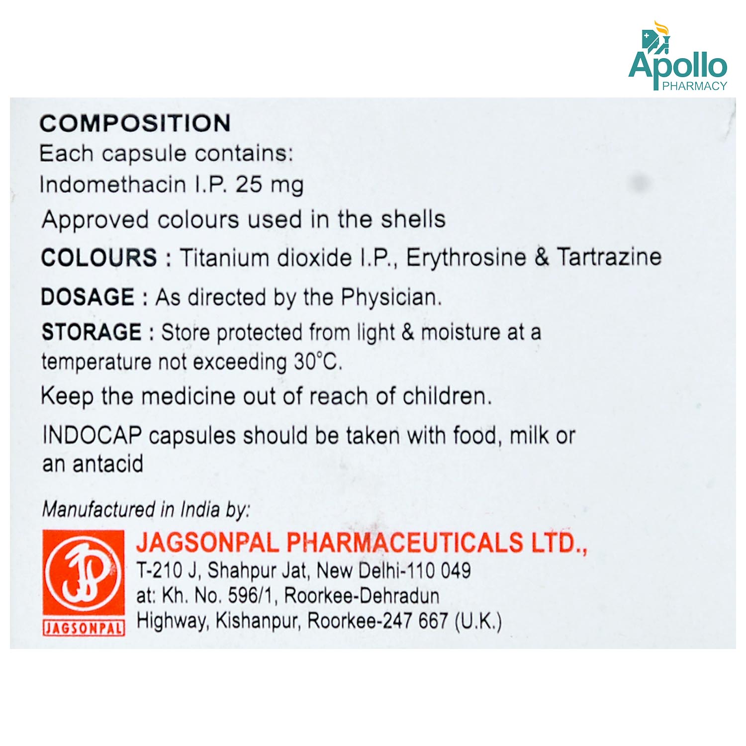 Indocap Capsule 10's Price, Uses, Side Effects, Composition - Apollo ...