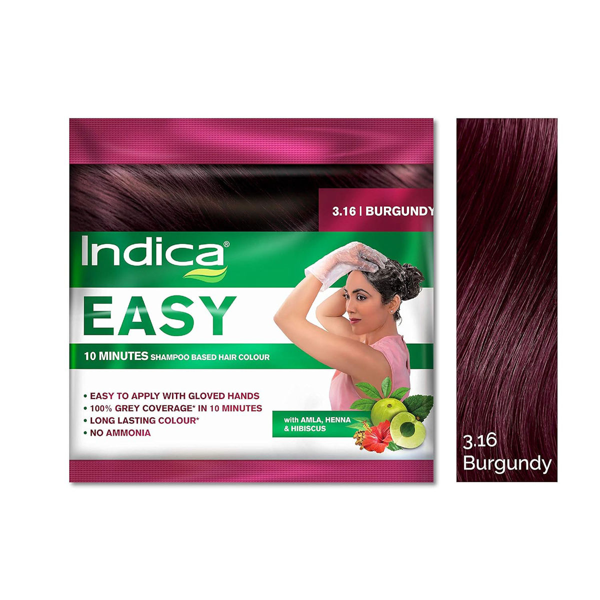 Buy Indica Easy Hair Color Burgundy, 25 ml | 19 Minutes Delivery ...