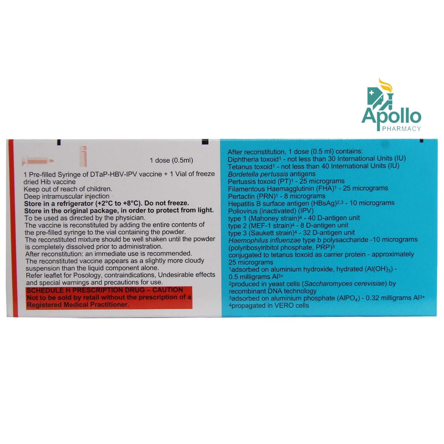 Infanrix Hexa Vaccine 0.5 ml Price, Uses, Side Effects, Composition ...