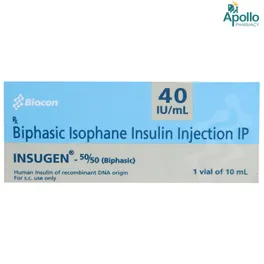 Insugen 50/50 40IU Injection | Uses, Side Effects, Price | Apollo Pharmacy