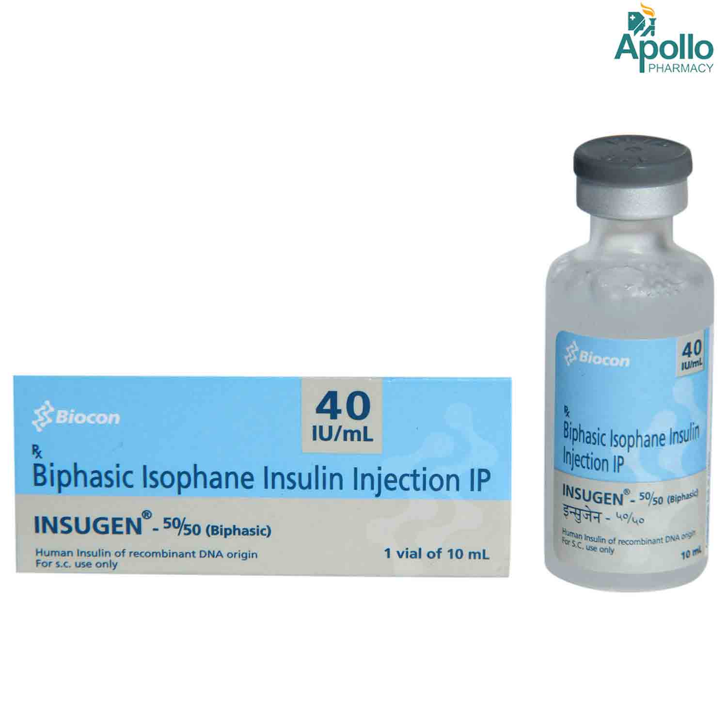 Insugen 50/50 40IU Injection 10 ml Price, Uses, Side Effects, Composition - Apollo Pharmacy