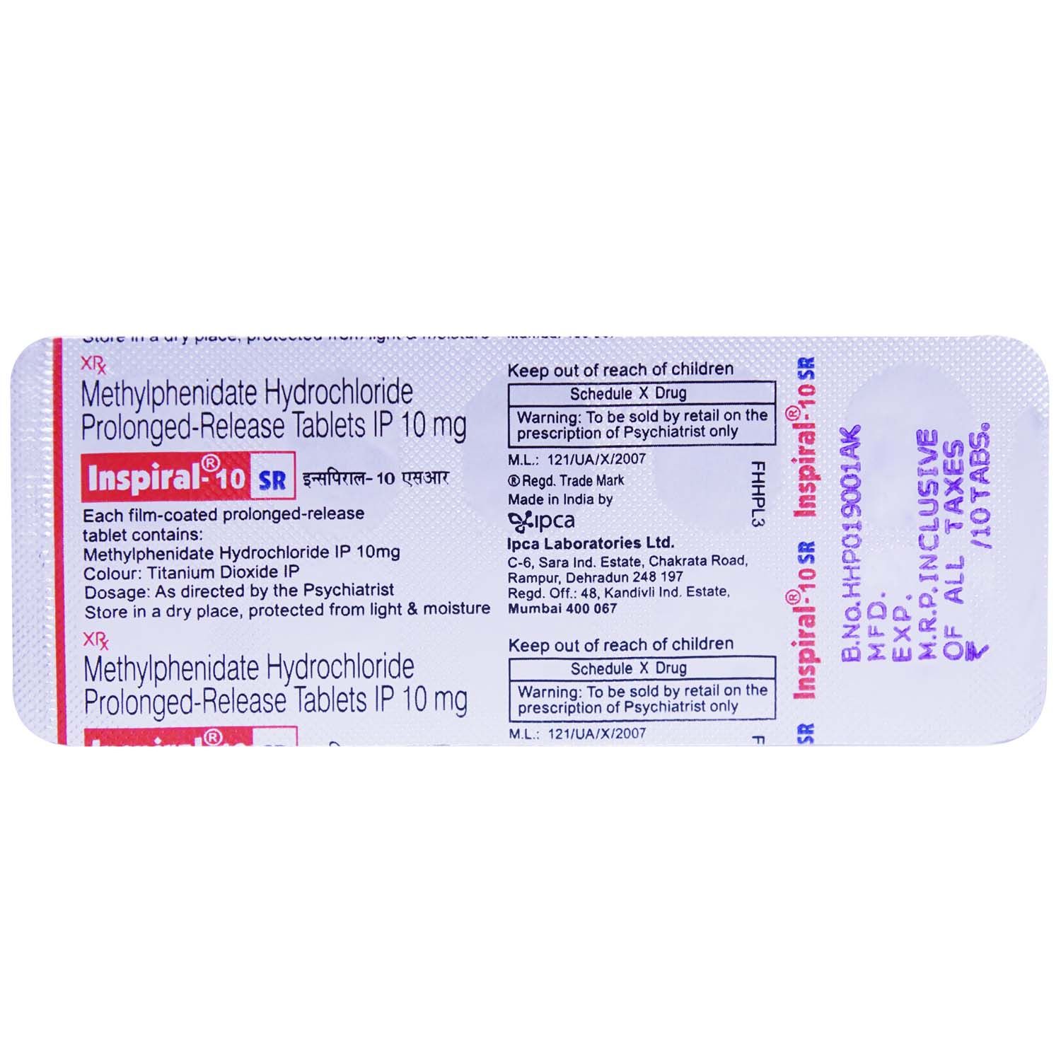 Inspiral-10 SR Tablet 10's Price, Uses, Side Effects, Composition - Apollo Pharmacy